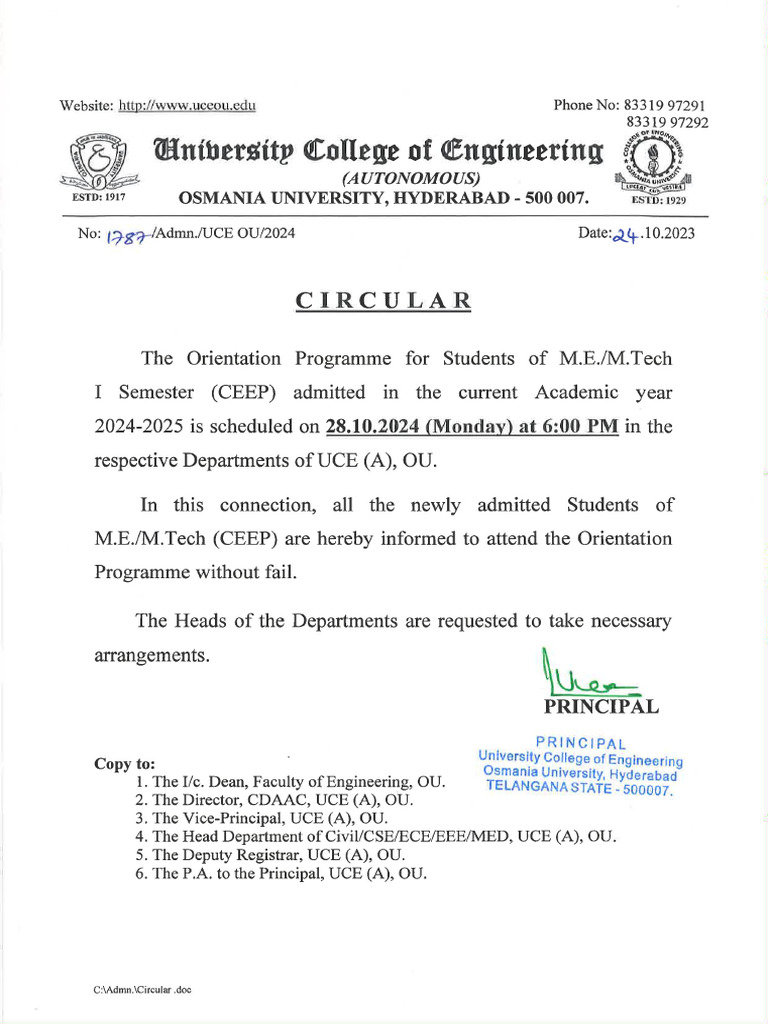 M.E., M. Tech Orientation (CEEP) | PDF