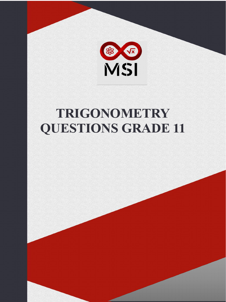 Grade 11 Trigonometry Questions PDF | PDF