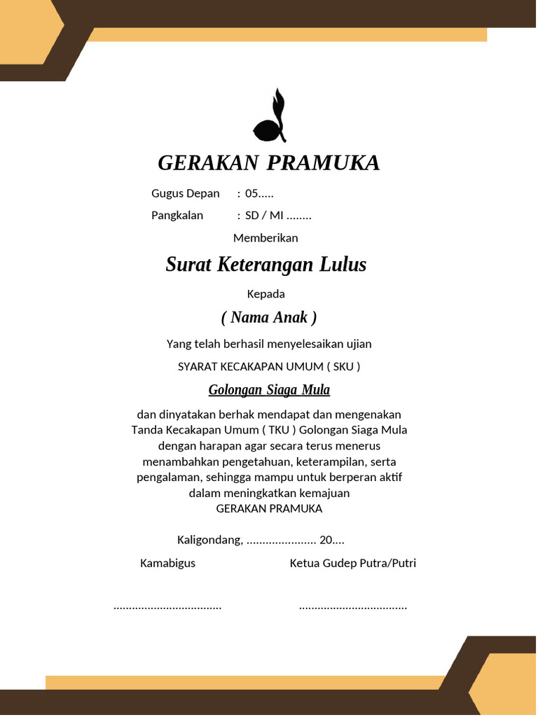 Contoh Piagam Atau Keterangan Lulus SKU Dan SKK | PDF | Bisnis ...