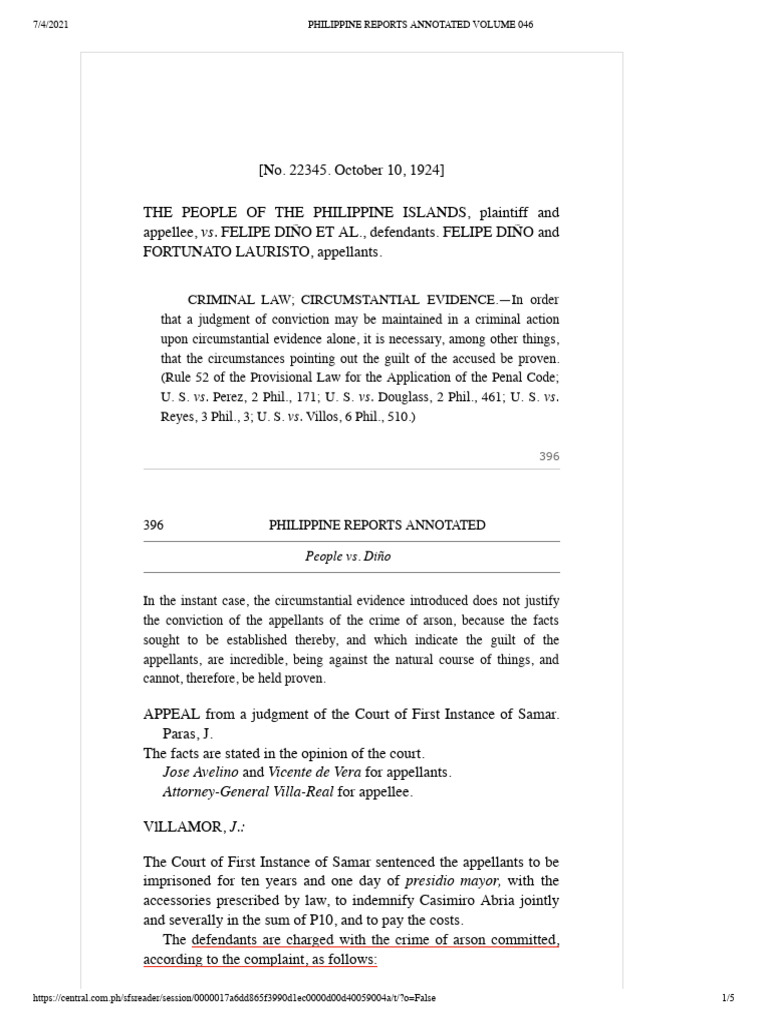 69 - People vs. Dino C.A., 45 OG 3446 | PDF | Reasonable Doubt | Appeal