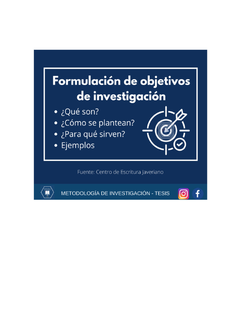 Formulación de Objetivos | PDF