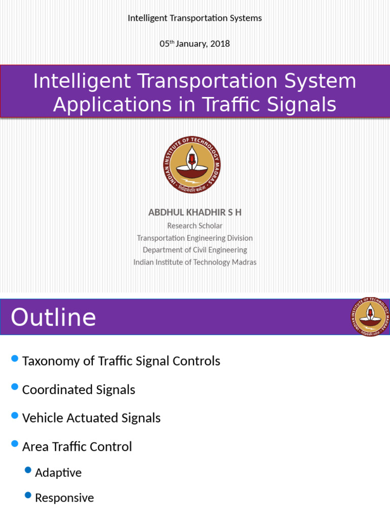 ITS Applications in Traffic Signals | PDF | Traffic | Road Transport