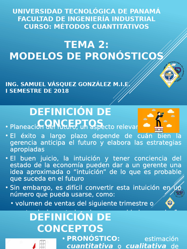 MC - Tema 2- Modelos de Pronósticos | PDF | Investigación cuantitativa | Media móvil