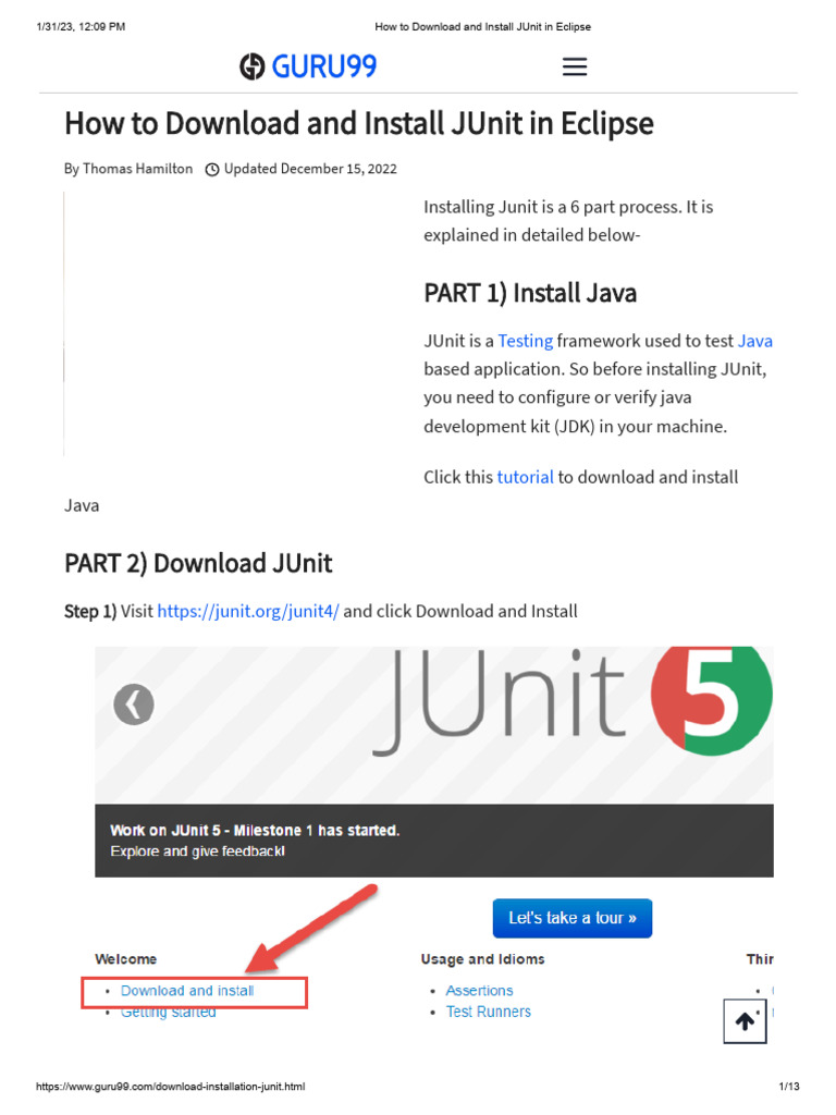 How To Download And Install Junit In Eclipse Pdf Eclipse Software Java Programming 