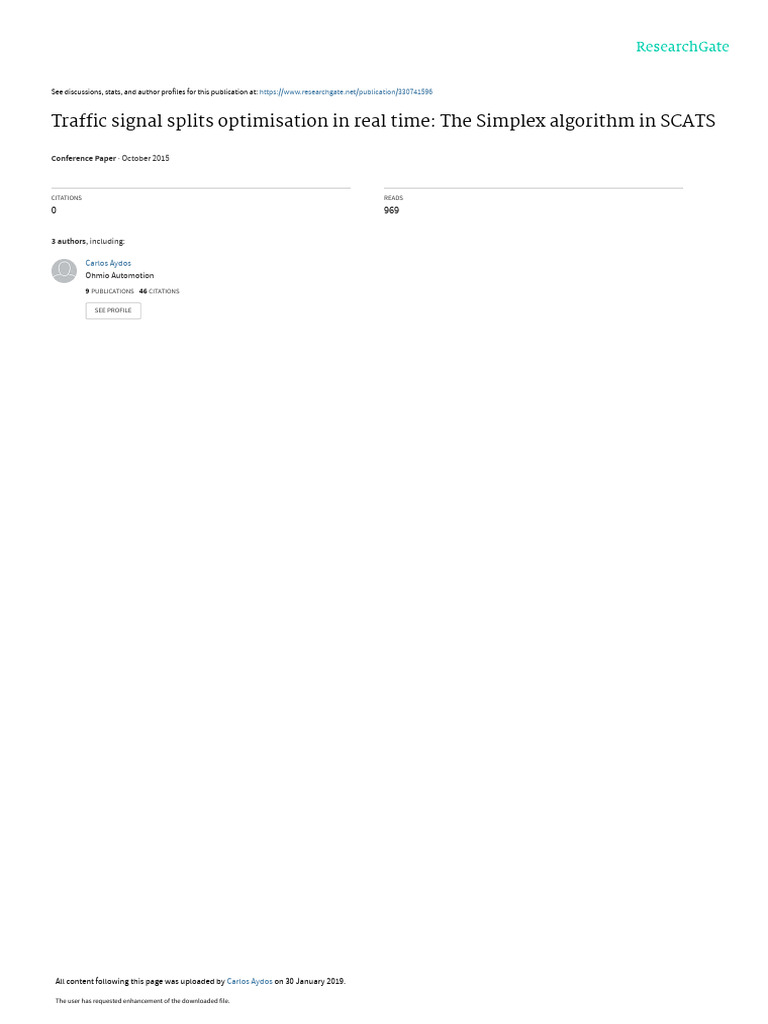Traffic Signal Splits Optimisation in Real Time: The Simplex Algorithm ...