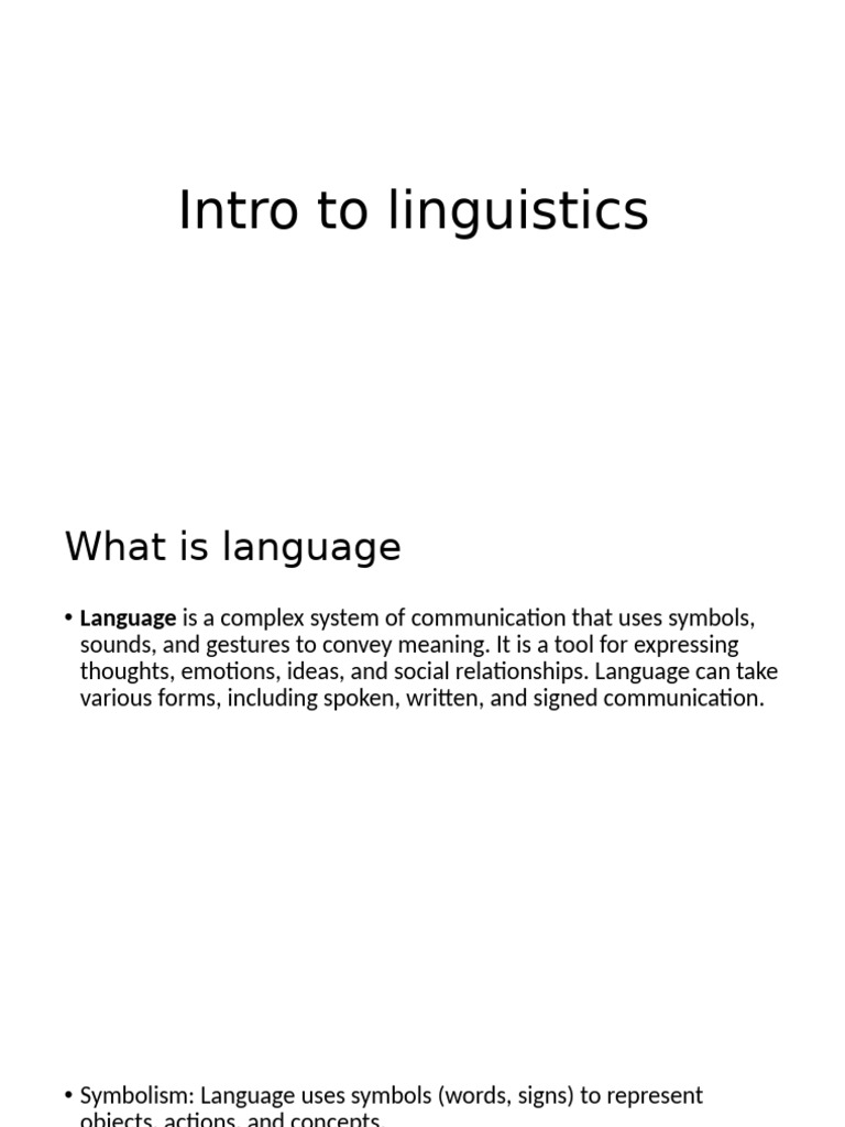 Intro To Linguistics | PDF | Linguistics | Semantics
