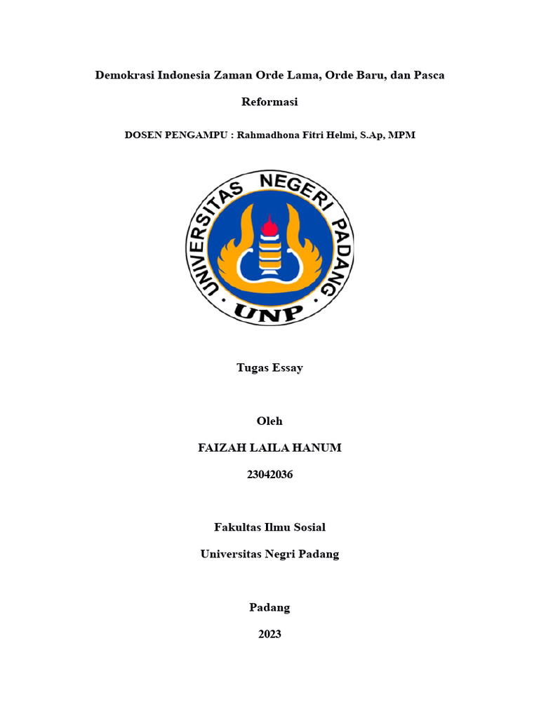 Sejarah Demokrasi Indonesia: Orde Lama hingga Reformasi | PDF