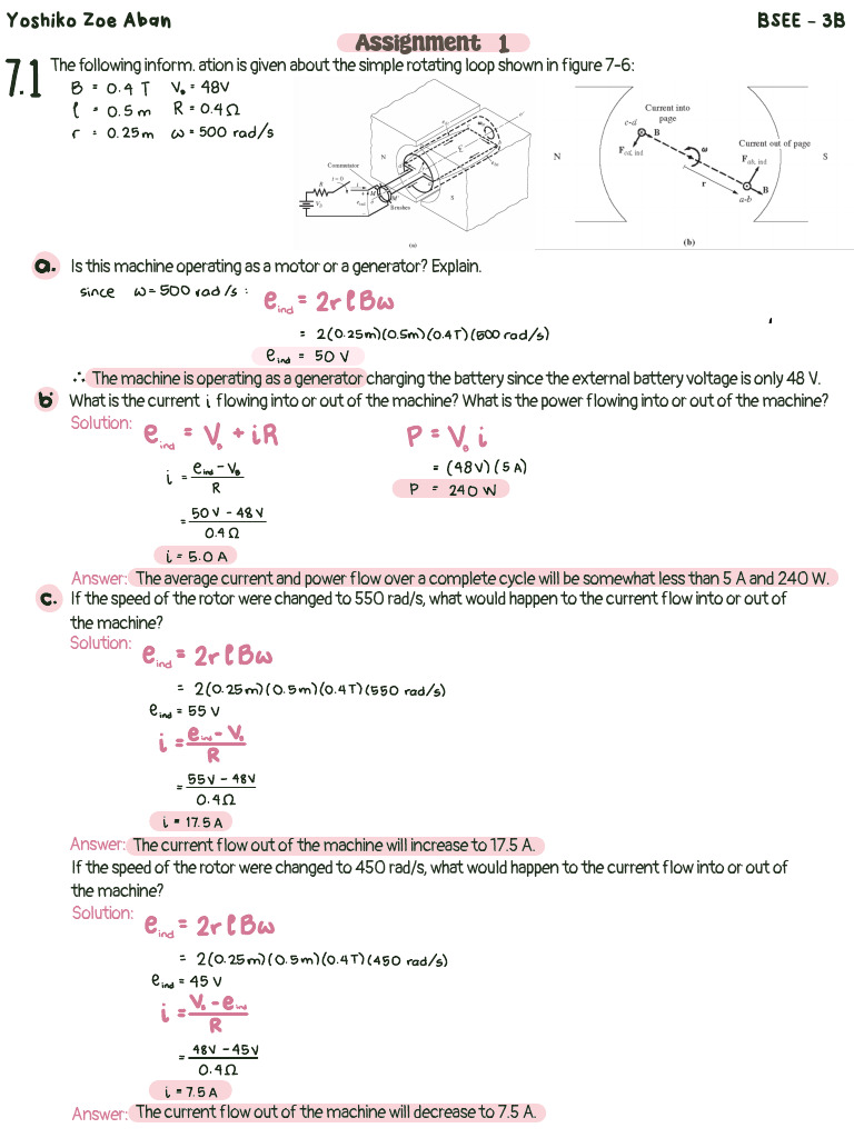 Machines 1 - Assignment 1 | PDF