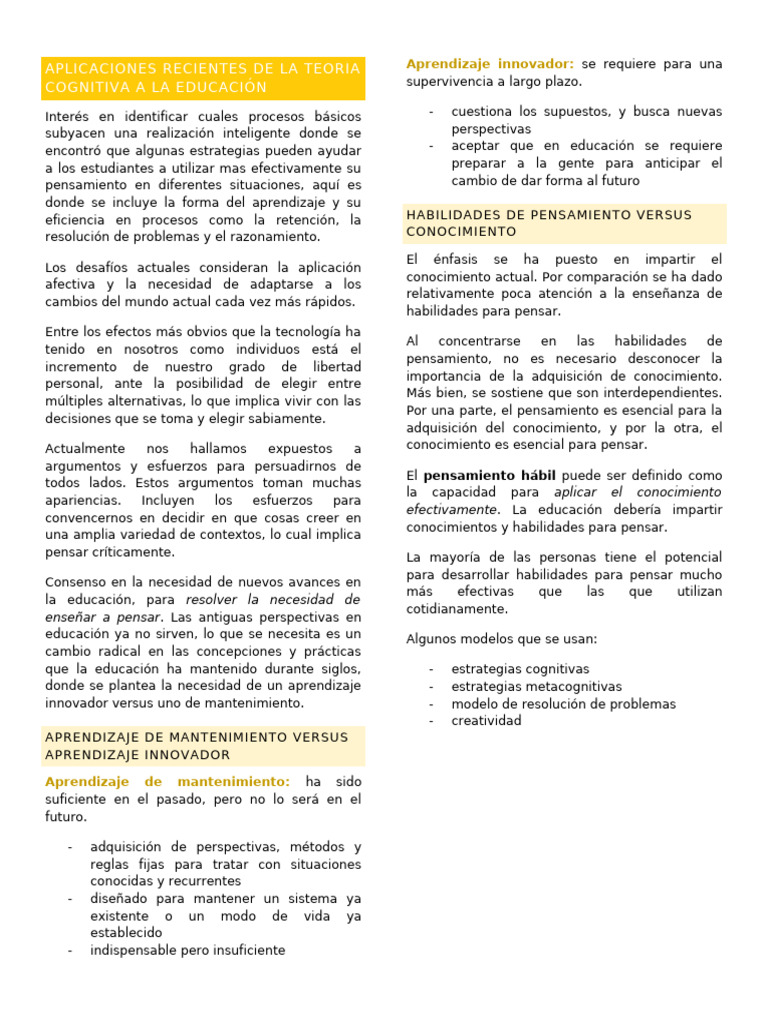 resumen cap 4 | PDF | Pensamiento | Aprendizaje