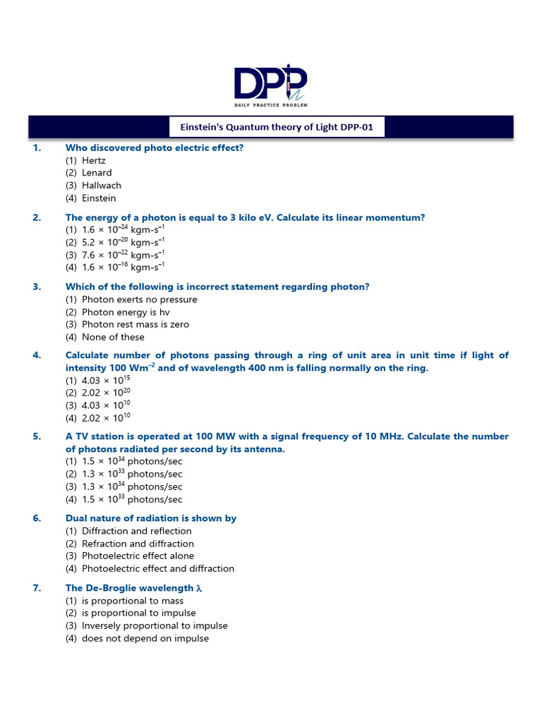 Dual Nature of Radiation Matter | PDF | Photoelectric Effect | Electronvolt