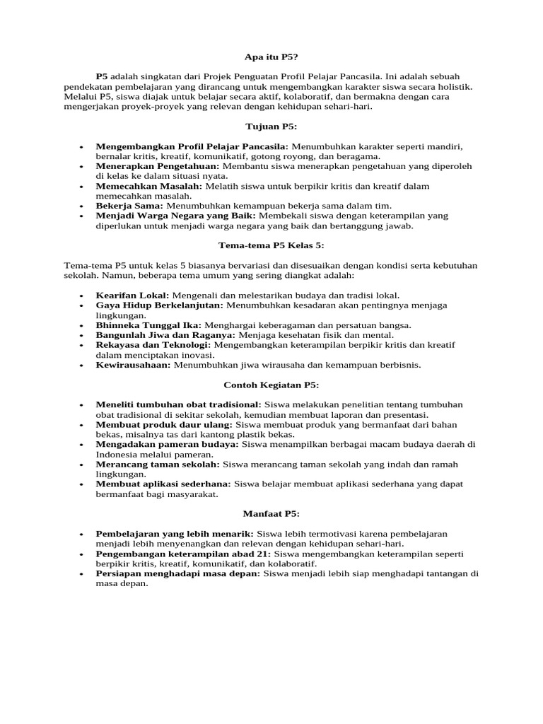 Apa Itu P5 | PDF | Seni