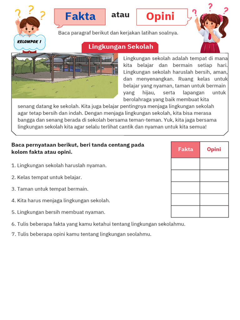 LKPD Fakta Opini PDF | PDF