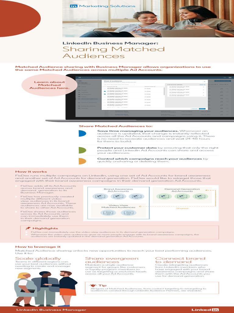 Linkedin Business Manager Overview Final en Us Sharing Audiences v01 | PDF | Linked In | Brand