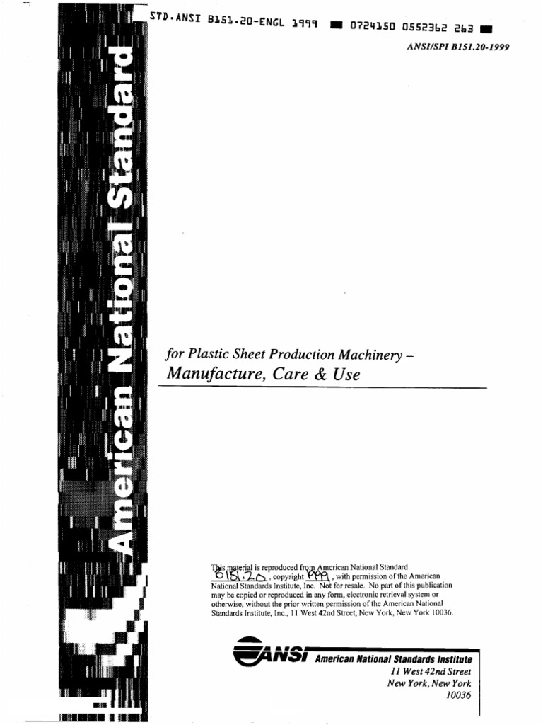 Ansi b151 20 | PDF | Safety | Copyright