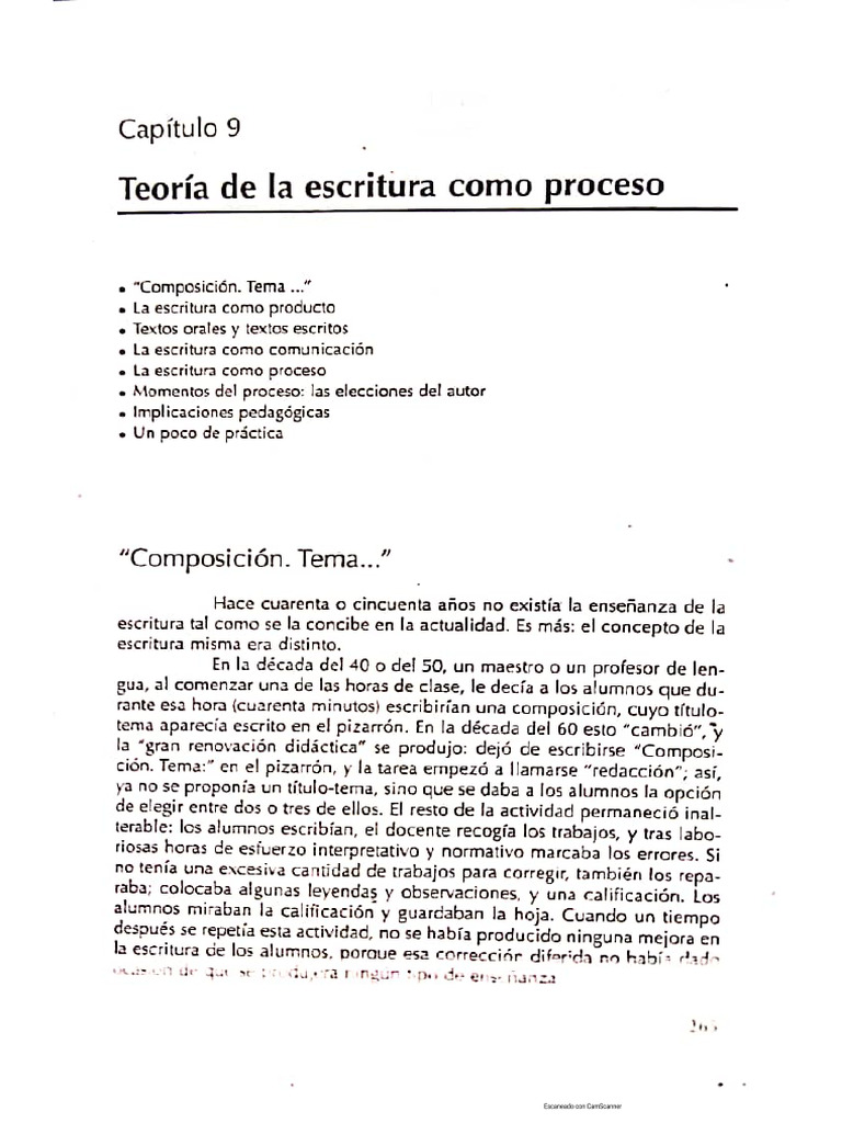 Teoría de La Escritura Como Proceso | PDF