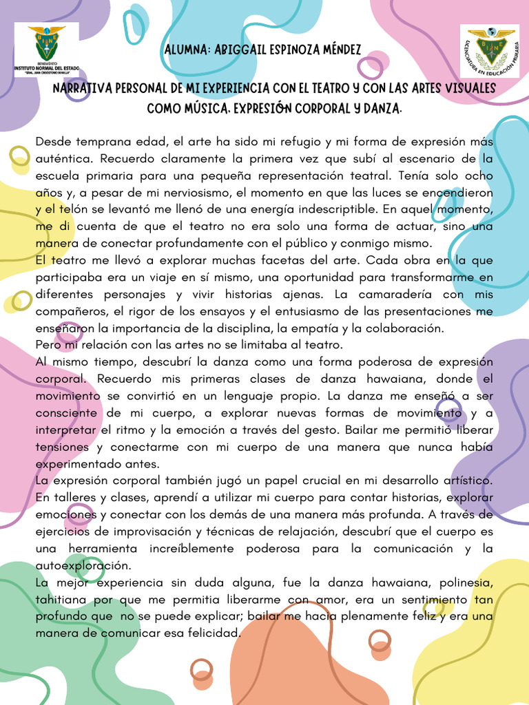 Narrativa Personal | PDF | Arte
