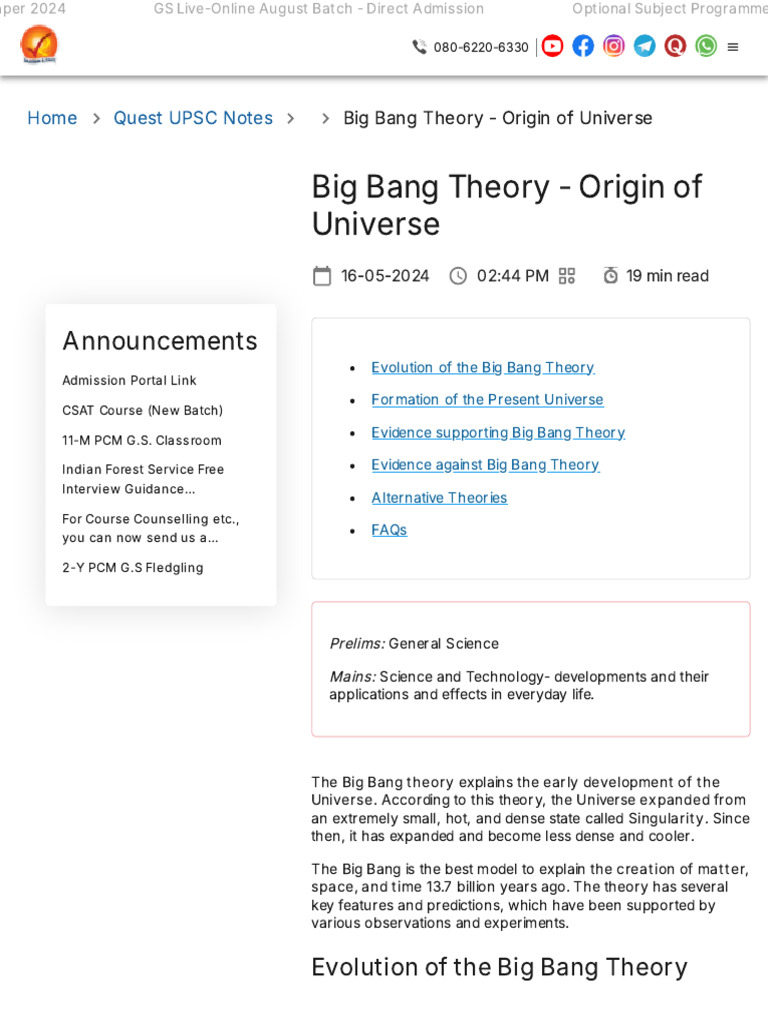 Big Bang Theory: Universe's Origin Explained | PDF | Cosmic Microwave ...