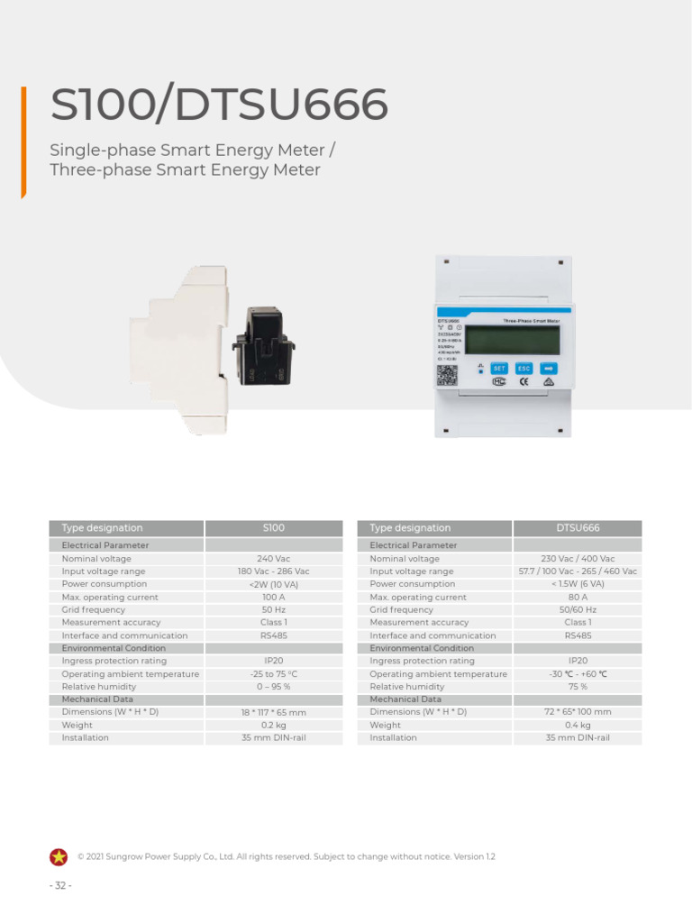Datasheet_S100_DTSU666 | PDF