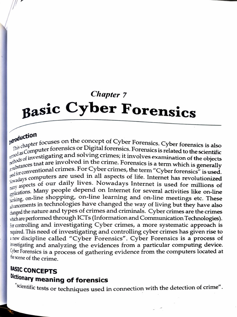 CH 7 Basic Cyber Forensics | PDF | Computer Forensics | Forensic Science