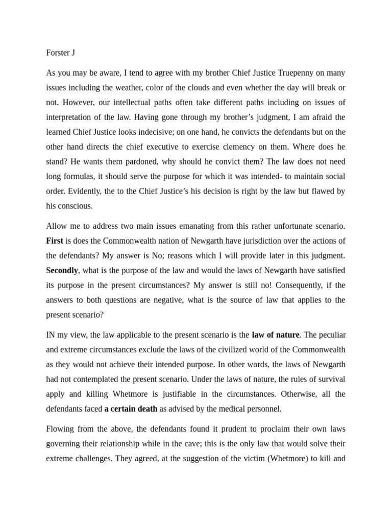 Law of Nature in Newgarth Case Analysis | PDF | Legal Procedure ...