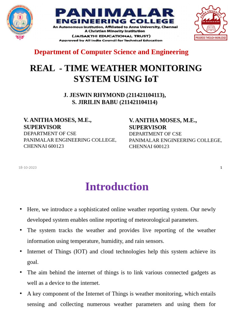 Weather Monitoring System | PDF | Internet Of Things | Sensor