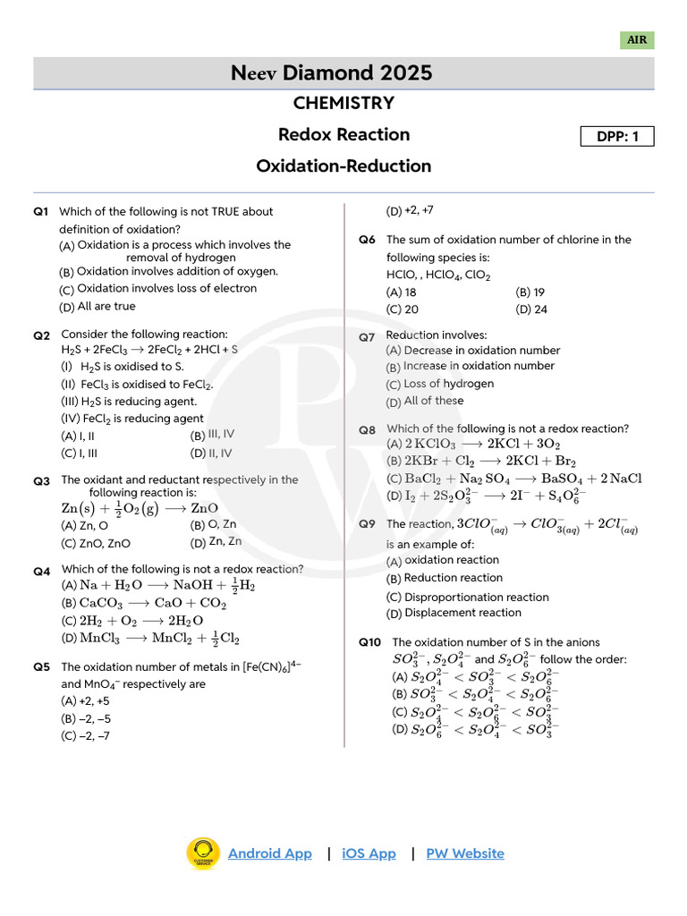 Redox Reaction _ | PDF | Redox | Chemical Reactions