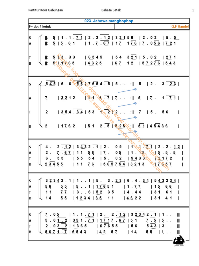 Partitur Koor Pernikahan Batak | PDF