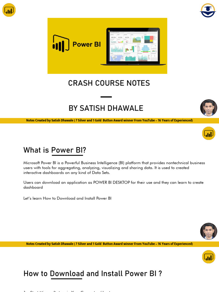 NOTES - Power BI Crash Course | PDF | You Tube | System Software