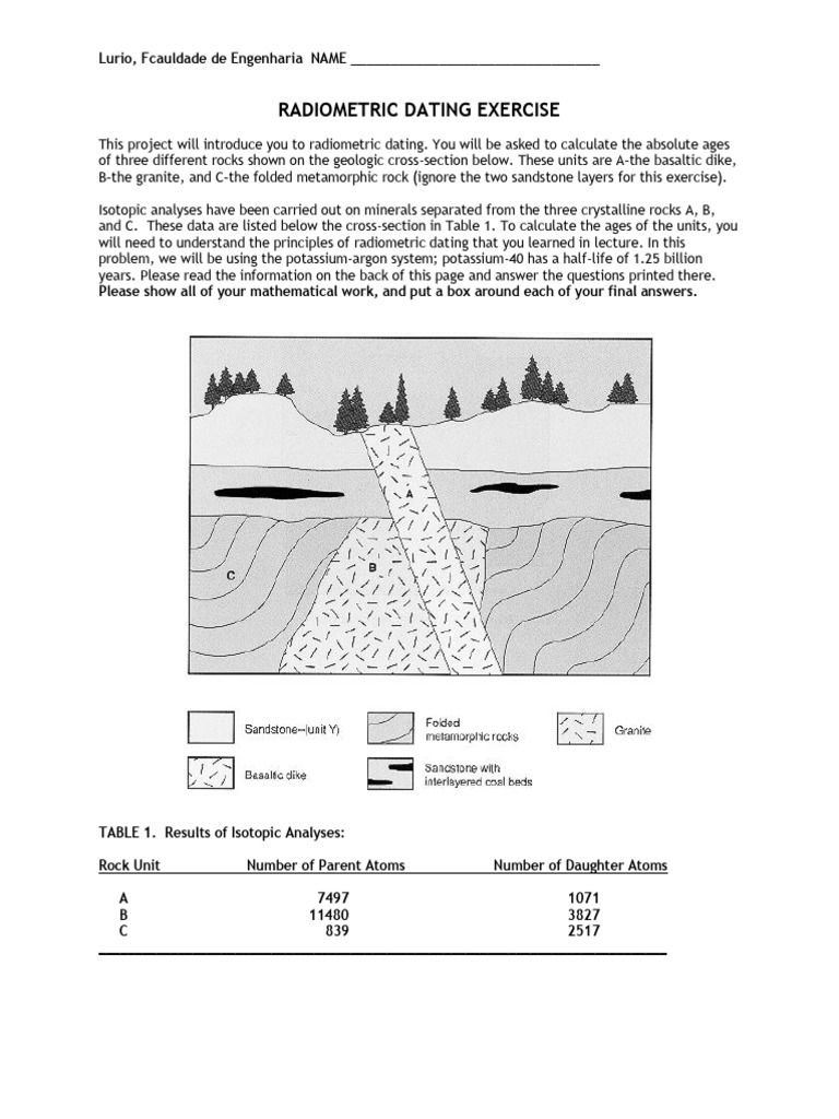 Radiometric Dating Exercise.v2 | PDF | Rock (Geology) | Radioactive Decay