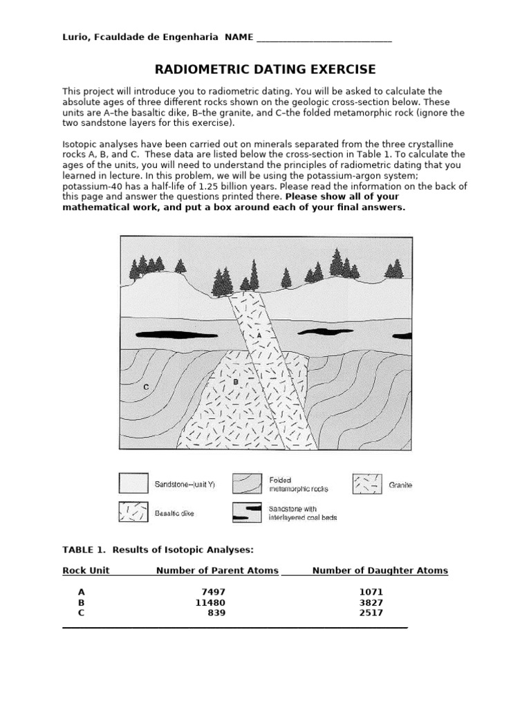 Radiometric_Dating_Exercise.v2 | PDF | Radioactive Decay | Rock (Geology) Radiometric_Dating_Exercise.v2 | PDF | Radioactive Decay | Rock (Geology)