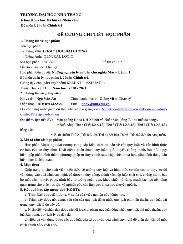 DCCTHP Logic - Ngo Van An | PDF