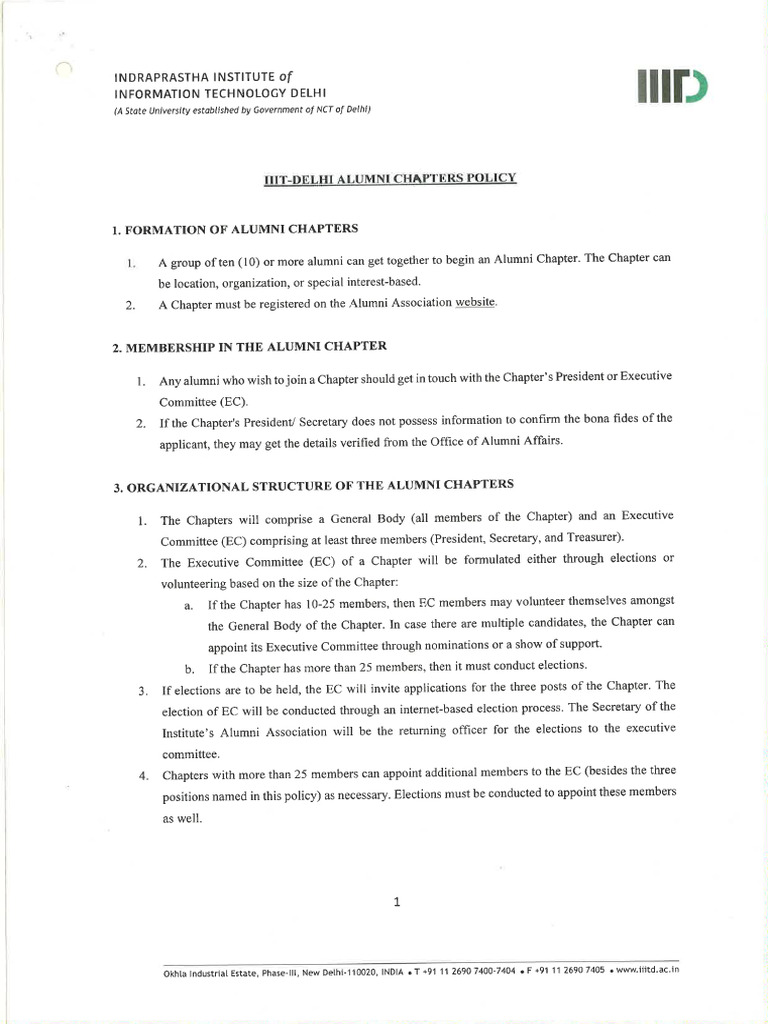 Alumni Chapterapproveddocument 2022 | PDF