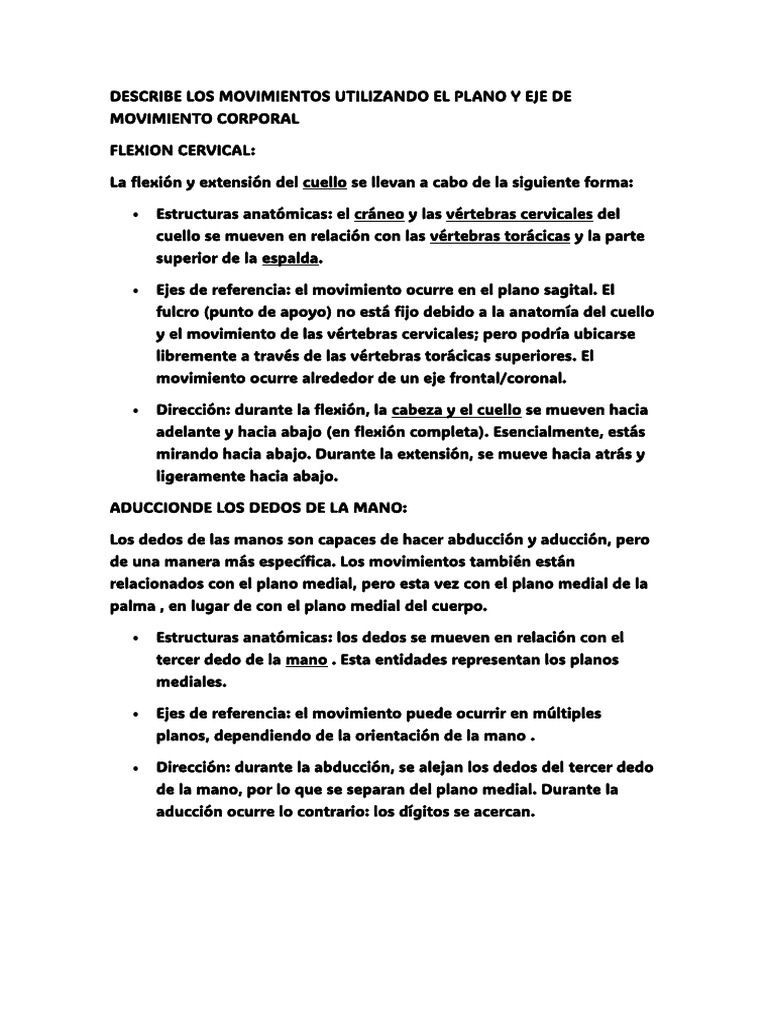 Movimiento Del Eje Corporal | PDF