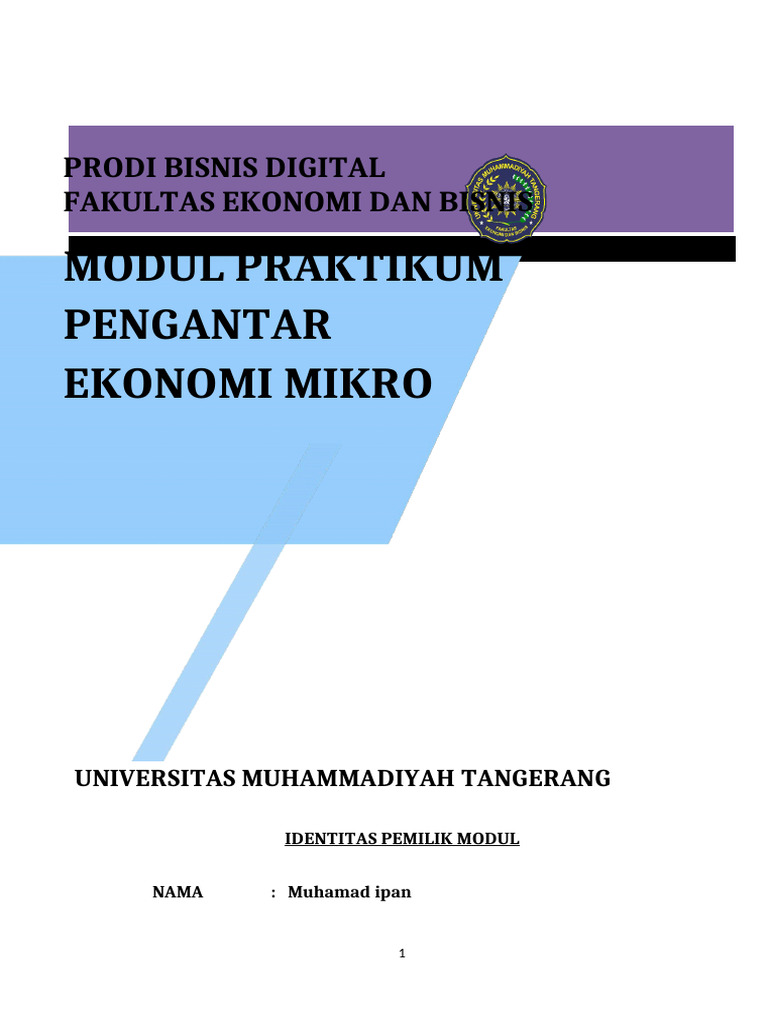 MODUL - EKONOMI - MIKRO Tugas Ipan | PDF