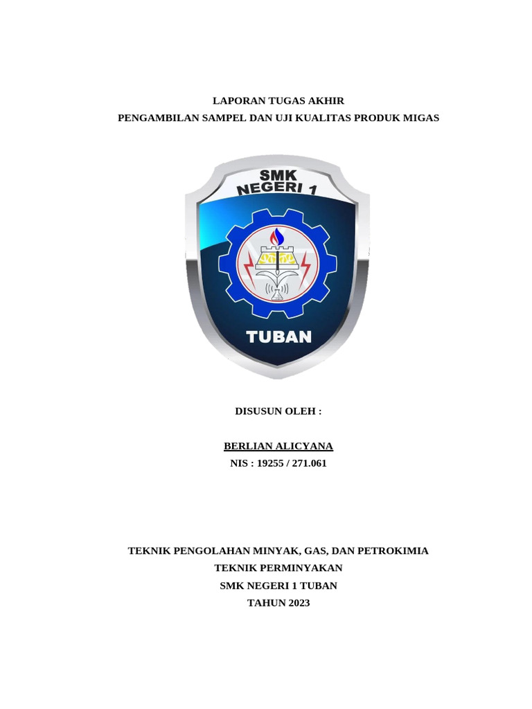 Laporan Tugas Akhir Berlian Alicyana - TPMGP 1 | PDF | Teknologi & Rekayasa