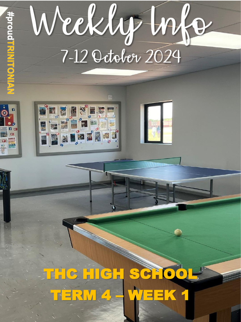 THC High School Term 4 Weekly Info | PDF | Schools | Educational ...