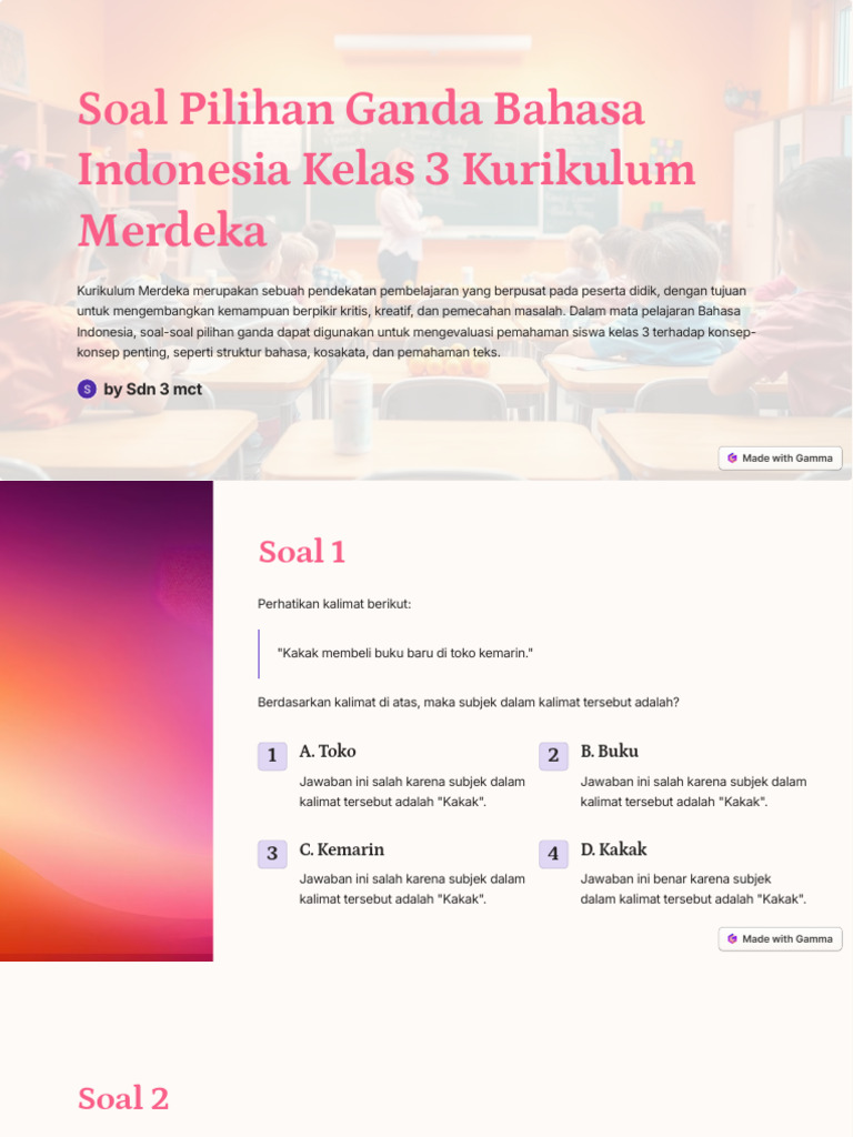 Soal Bahasa Indonesia Kelas 3 Kurikulum Merdeka Pdf