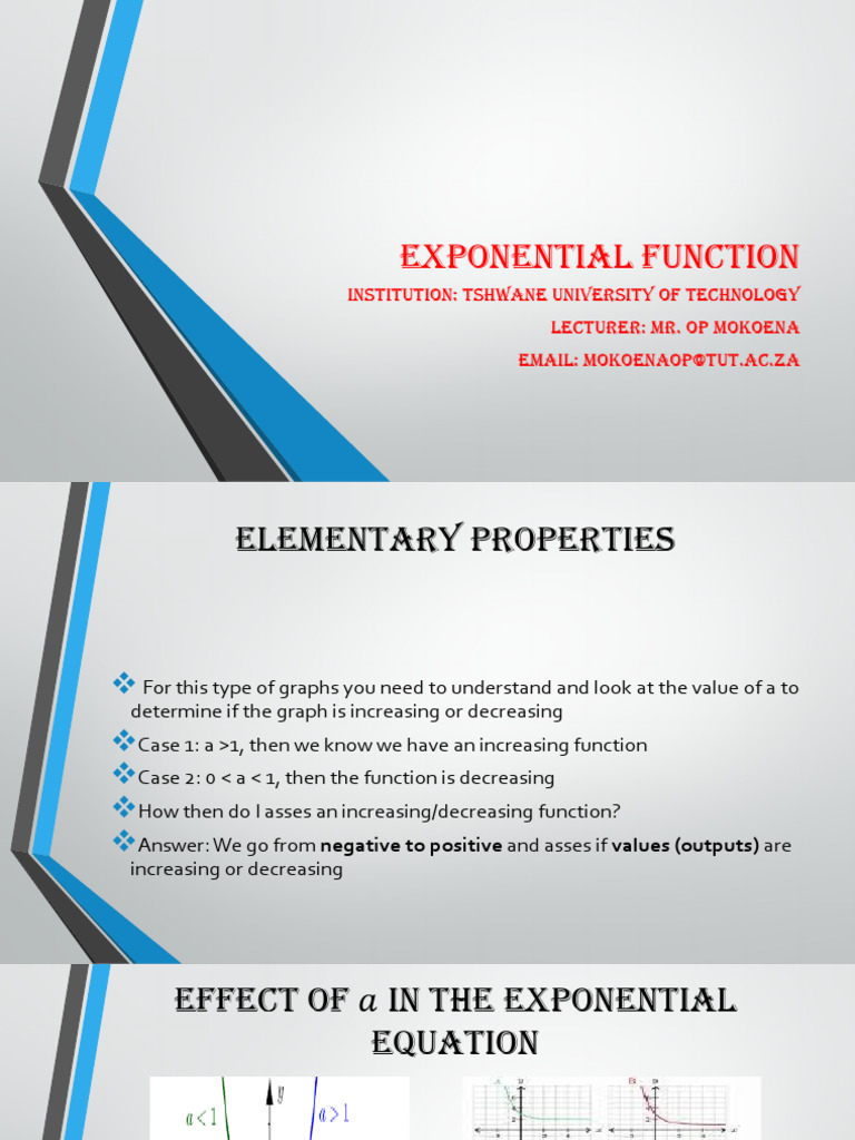 Exponential Function & Logs | PDF