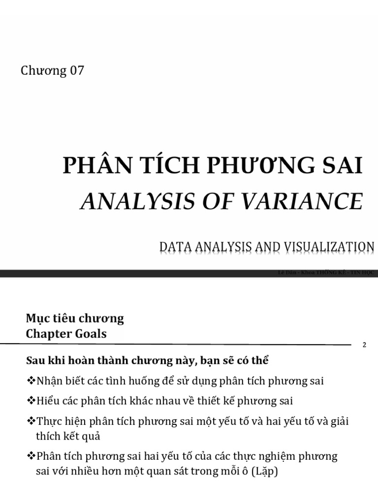 Chuong 07. Analysis of Variance - Vi0 | PDF