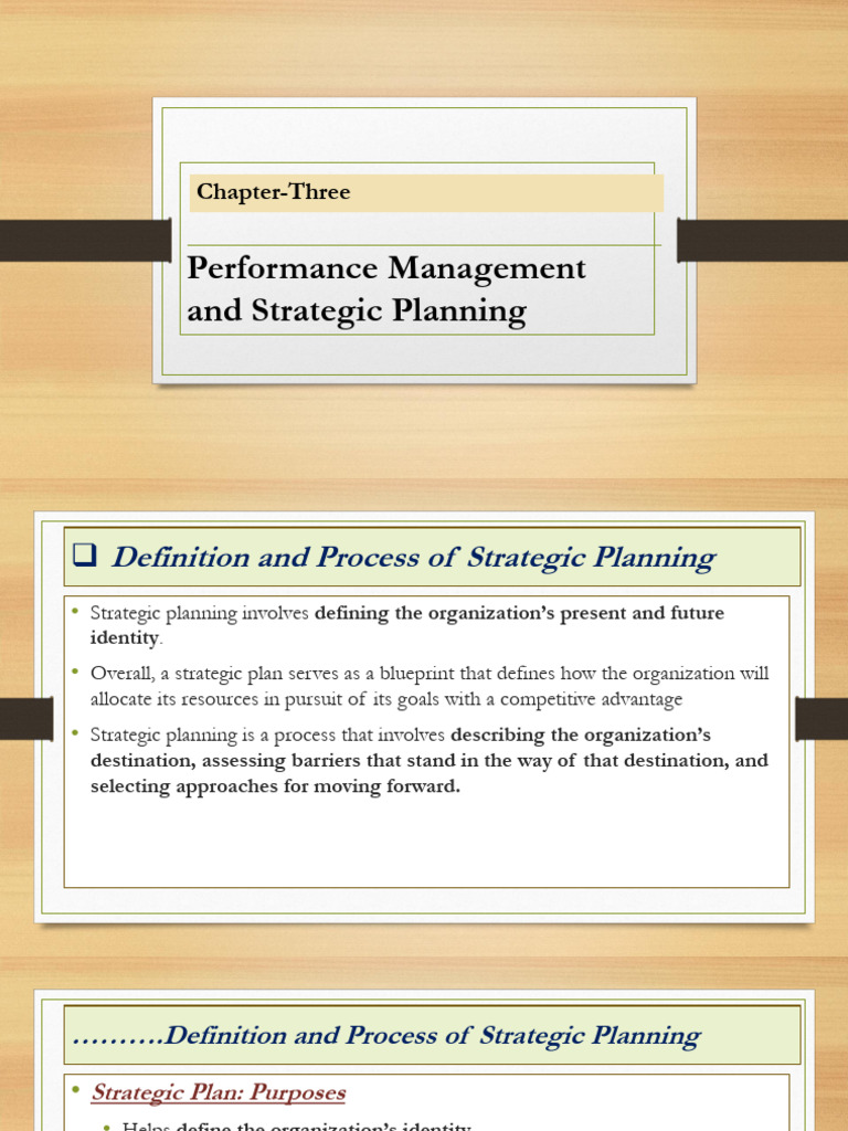Strategic Planning and Performance Management | PDF | Strategic ...