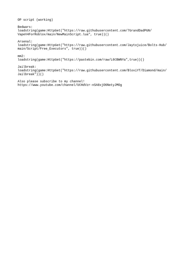 My Games OP Hack Scripts in Roblox 3 | PDF