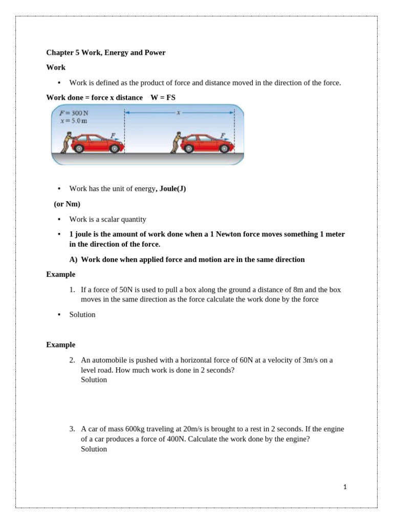 Chapter 5 Work, Energy and Power | PDF | Force | Potential Energy