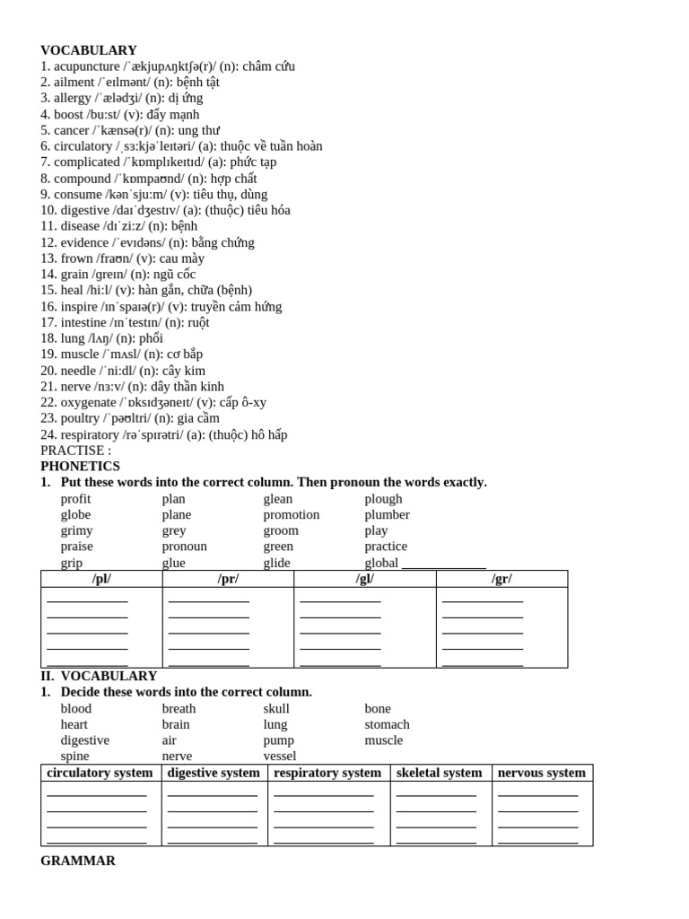 unit 2 revision | PDF