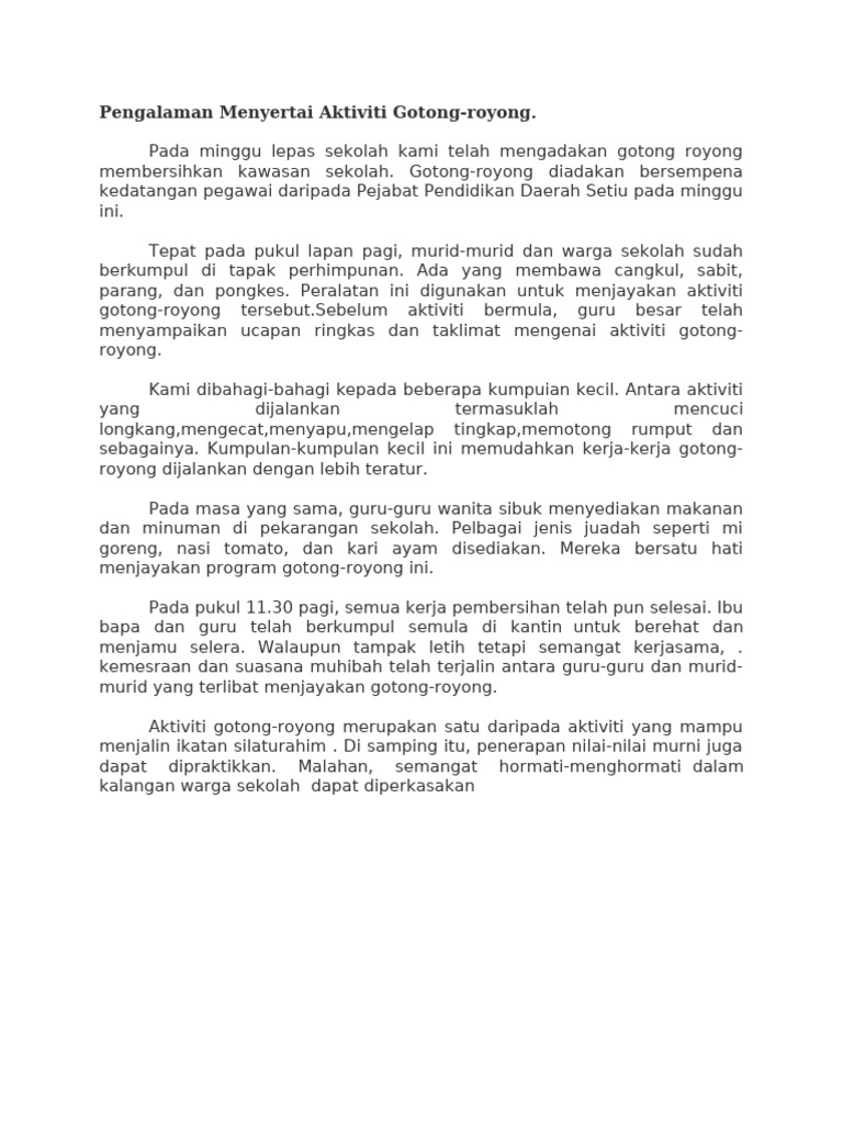 Karangan Pengalaman | PDF