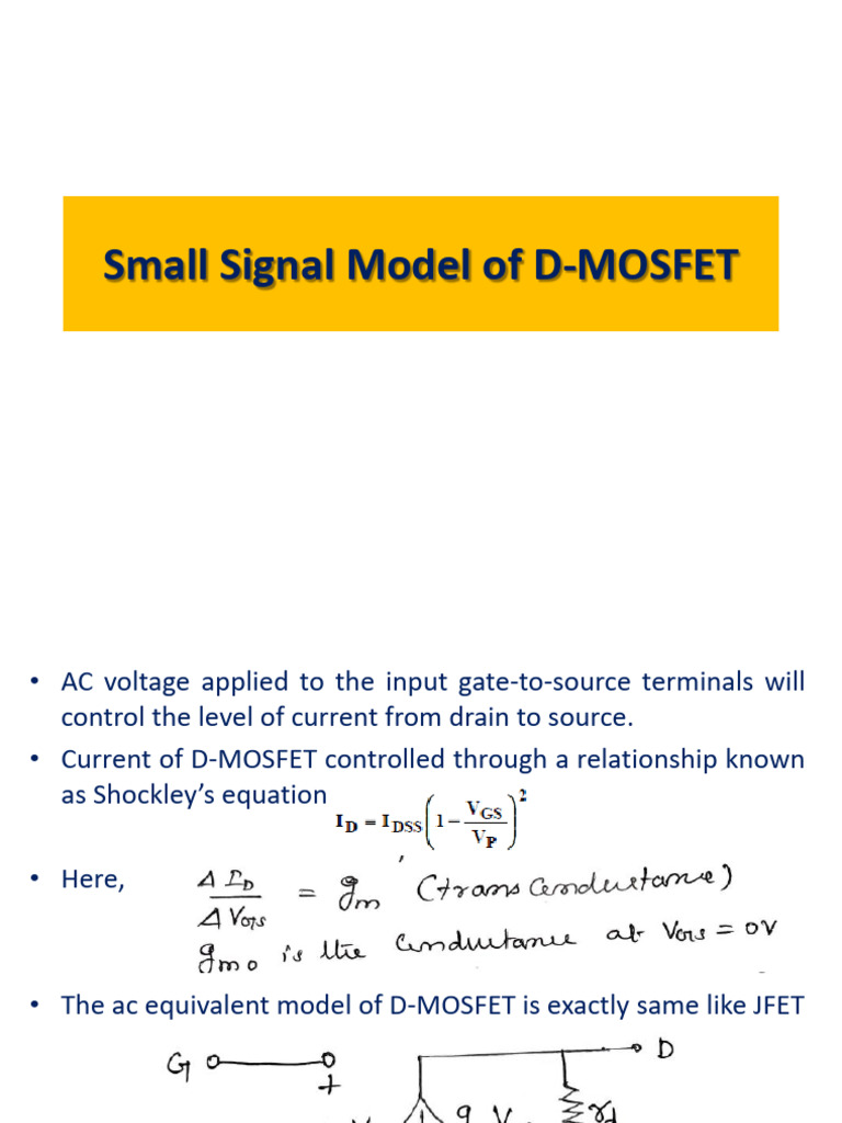 20 - Small Signal Model of D-MOSFET | PDF | Field Effect Transistor ...