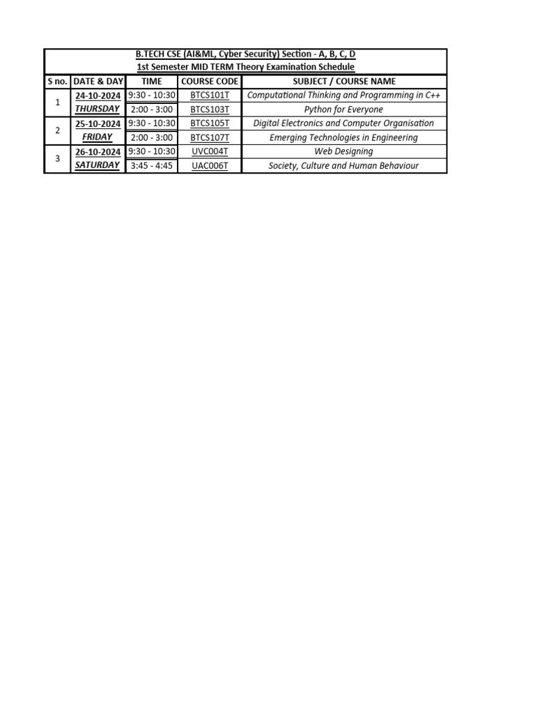 Date Sheet | PDF | Art