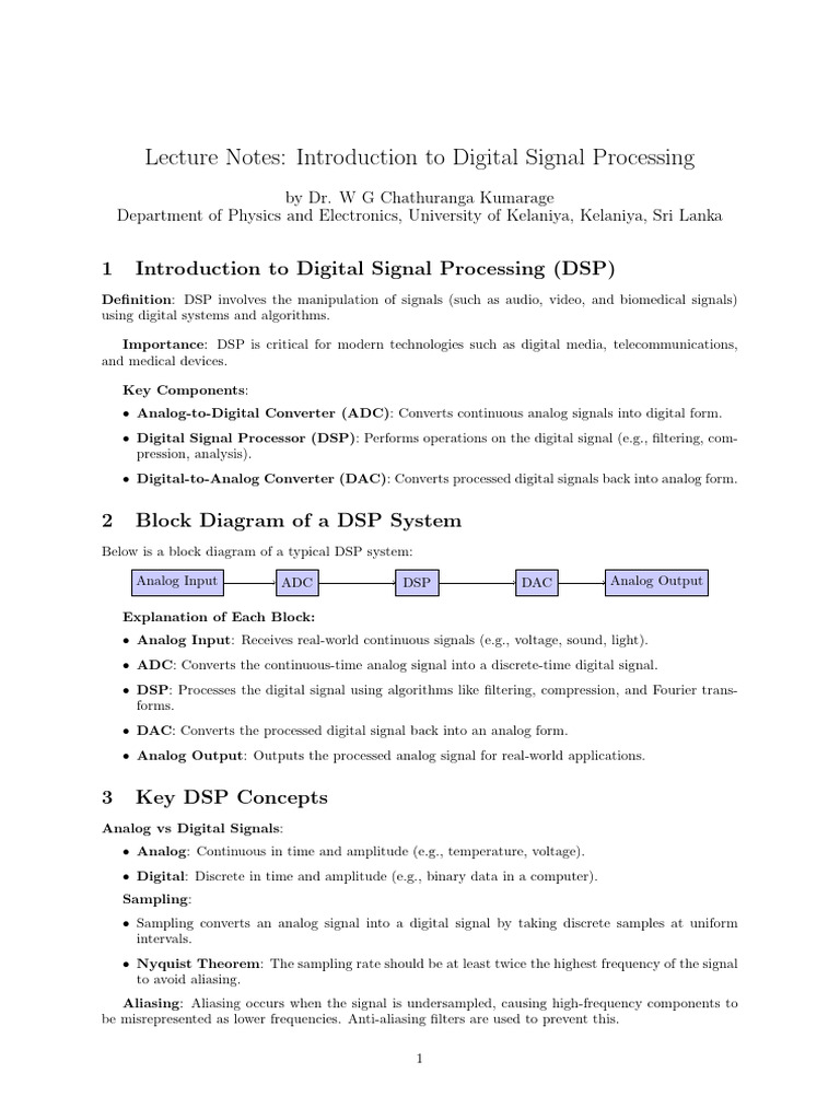DSP_1 | PDF | Digital Signal Processing | Analog To Digital Converter
