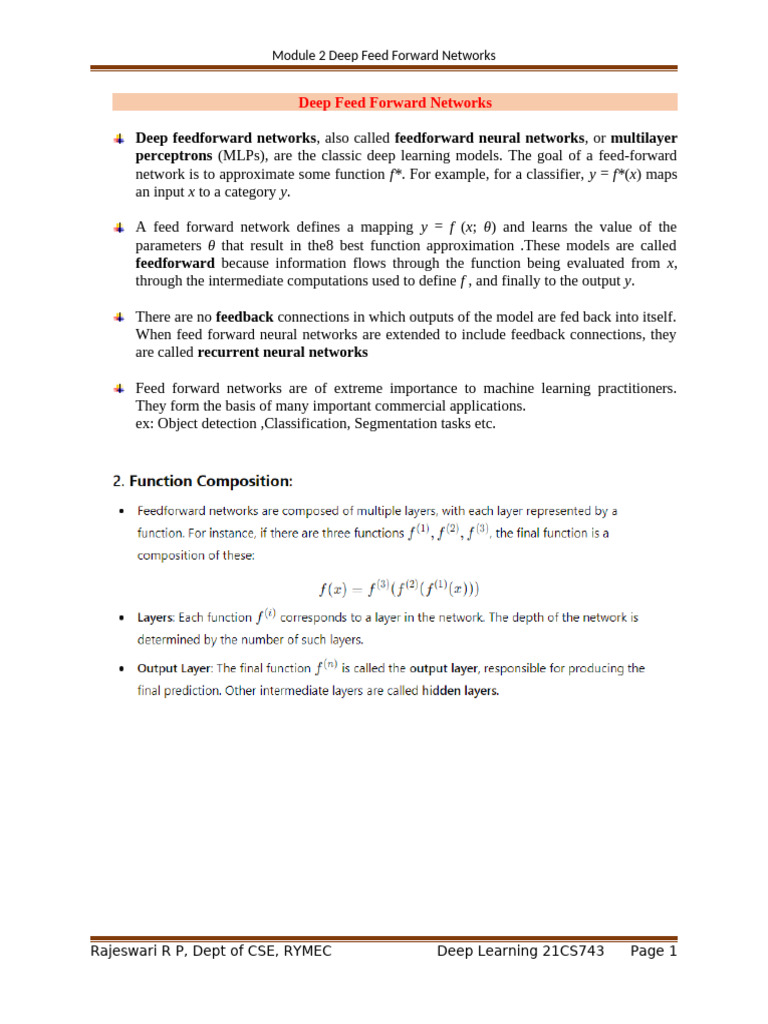 Module 2 Deep Feed Forward Networks | PDF | Artificial Neural Network ...