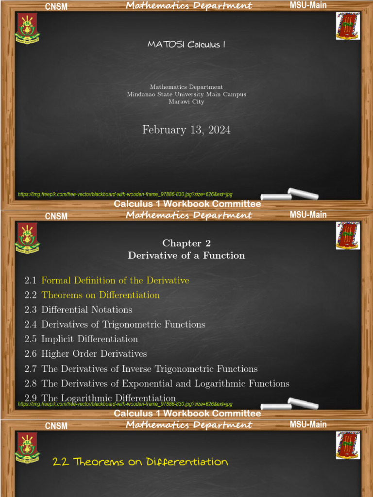 2.2 Theorems On Differentiation | PDF | Function (Mathematics) | Derivative