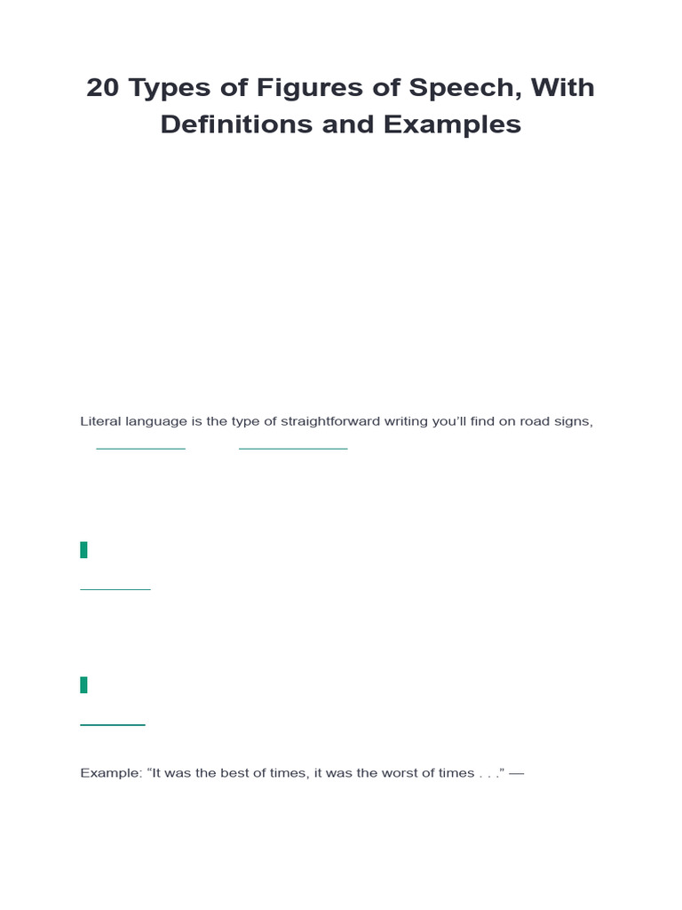 20 Types of Figures of Speech | PDF | Metaphor | Rhetorical Techniques